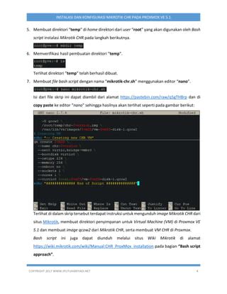Instalasi Dan Konfigurasi Mikrotik CHR Pada Proxmox VE 5 1 PDF