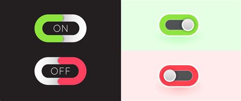 On Off Slider Mobile Ui Toggle Vector Images Over