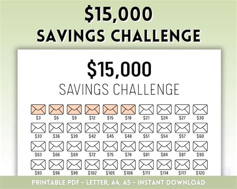 Savings Challenge Printable Savings Tracker K Savings