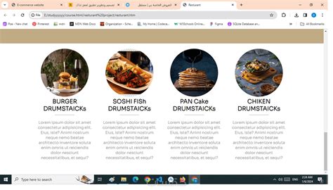 تصميم صفحة هبوط لمطعم باستخدام html css bootstrap بشكل جذاب خمسات