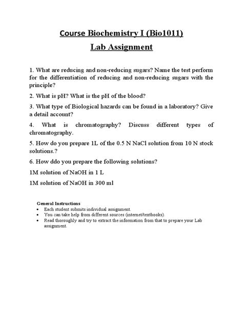 Lab Assignment Bio 1011 Pdf