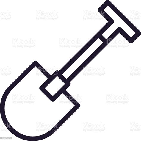 삽 개념입니다 배너 전단지 및 웹 사이트에 대한 현대적인 개요 고품질 그림 트렌디한 플랫 스타일로 편집 가능한 획 삽의 선 아이콘 강철에 대한 스톡 벡터 아트 및 기타