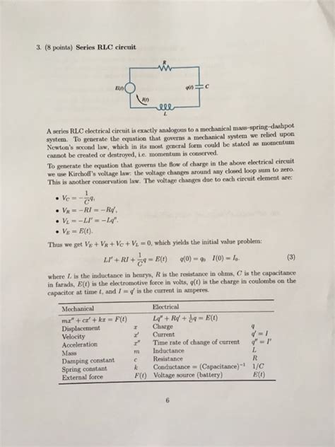 Solved Points Series RLC Circuit A Series RLC Chegg Com