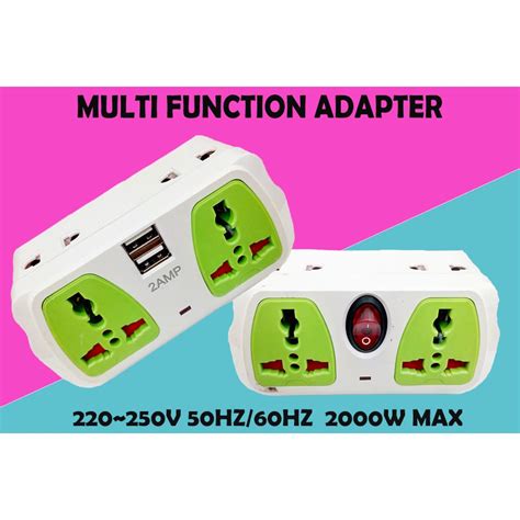 Portable Plug Socket Adapter Adaptor Dual USB Switch Charging Port Soket Adaptor USB Shopee