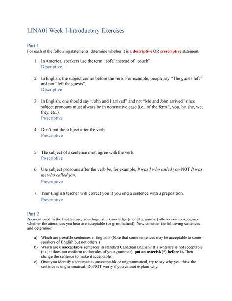 Week Practice Exercises Part I With Answers Lina U Of T Studocu