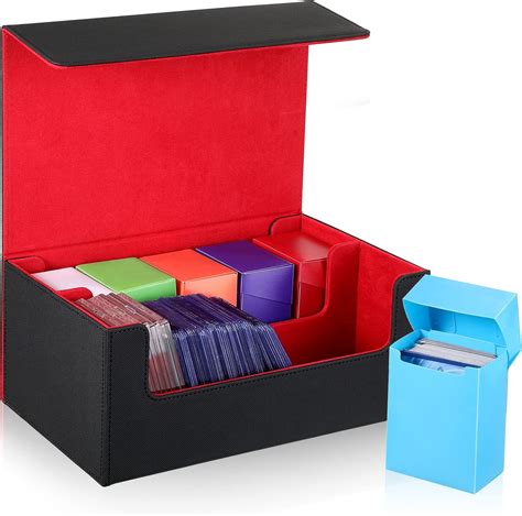 Silkfly 6 Pieces Deck Card Storage Box 1 Leather Deck Case