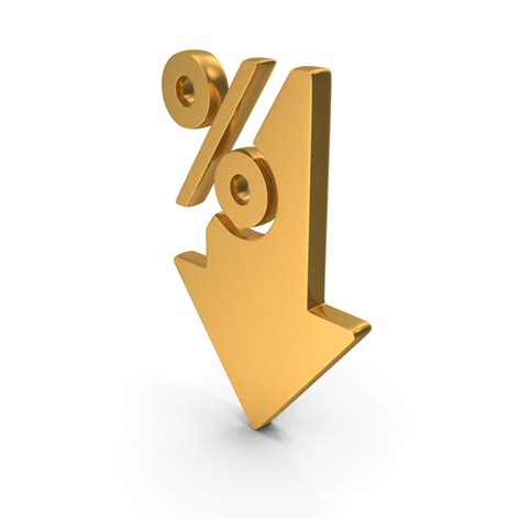Gold Percentage Decrease Arrow Symbol Png Images And Psds For Download