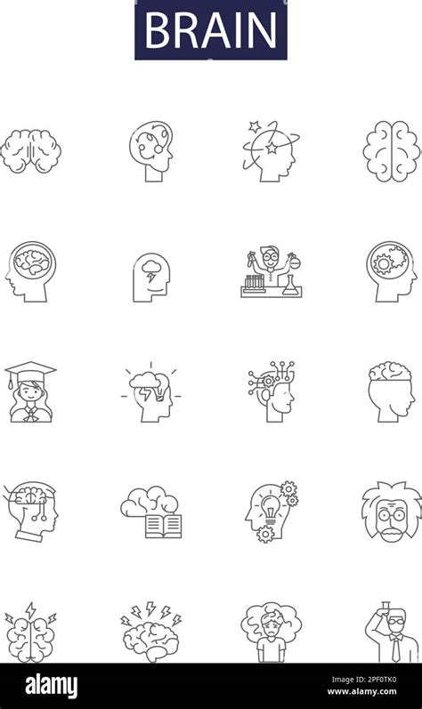 Brain Line Vector Icons And Signs Cortex Neurons Think Grey Memory Learning Intellect Brain Line Vector Icons And Signs Cortex Neurons Think Grey Memory Learning Intellect