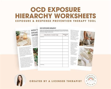 OCD Exposure Hierarchy OCD Worksheet For Therapists Counselors Social Workers ERP