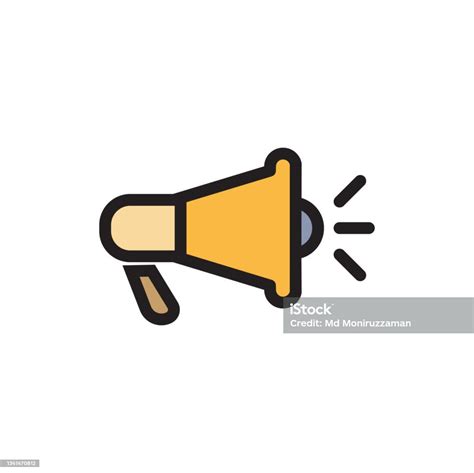 라우드 스피커 라인 아이콘입니다 메가폰 기호입니다 벡터 그림입니다 스톡 일러스트레이션 개념에 대한 스톡 벡터 아트 및 기타