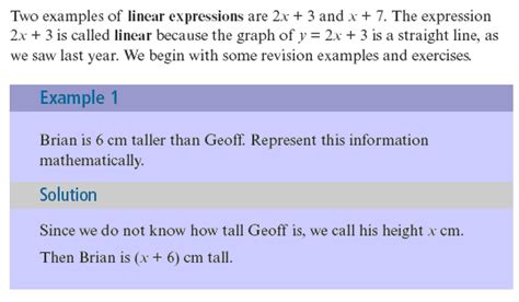 Chapter Linear Relationships