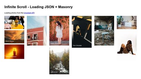 Infinite Scroll Loading Json Masonry