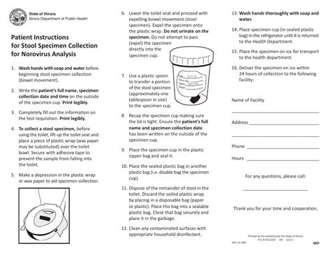 Illinois Patient Instructions For Stool Specimen Collection For Norovirus Analysis Fill Out
