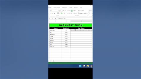 Bar Chart Trick And Formula In Just A Second Excel Exceltips Exceltricks Shorts Youtube