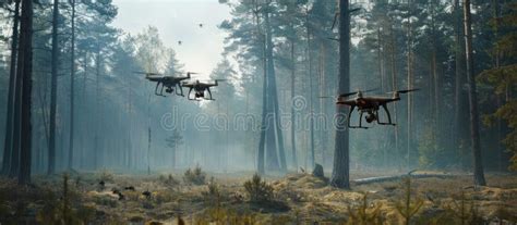 Cuttingedge Autonomous Drones Are Patrolling Over The Forest For Surveillance Purposes Aig62