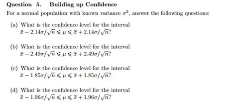 Solved For A Normal Population With Known Variance Sigma 2