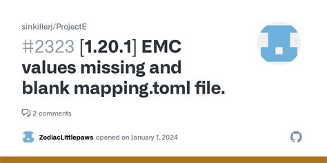 [1 20 1] emc values missing and blank mapping toml file · issue 2323