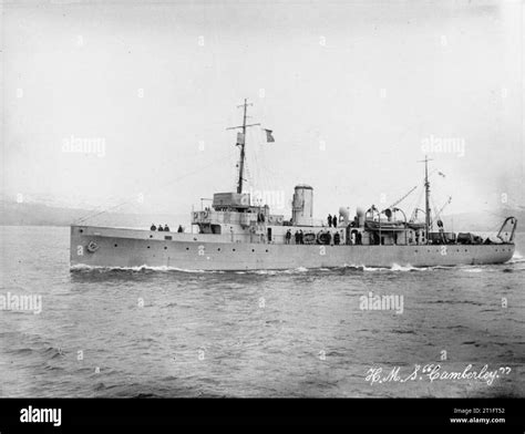 Photograph Of British Hunt Class Minesweeper Hms Camberley Stock