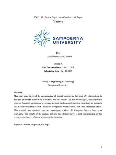 lab report vector addition pdf euclidean vector cartesian