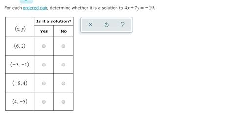 Solved For Each Ordered Pair Determine Whether It Is A