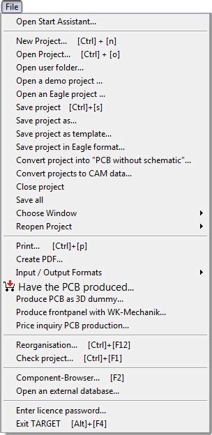 Menu File TARGET PCB Design Freeware Is A Layout CAD Software Support Tutorials Shop