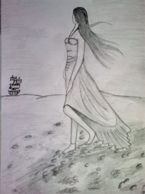 Lonely Girl Sketch At Explore Collection Of Lonely