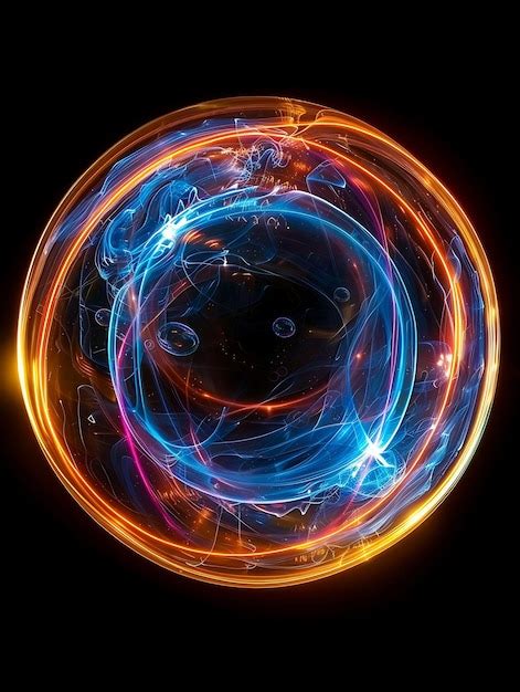 Premium Photo Round Pulsating Fluorescent Bubble With Bright Colors And Or Texture Art