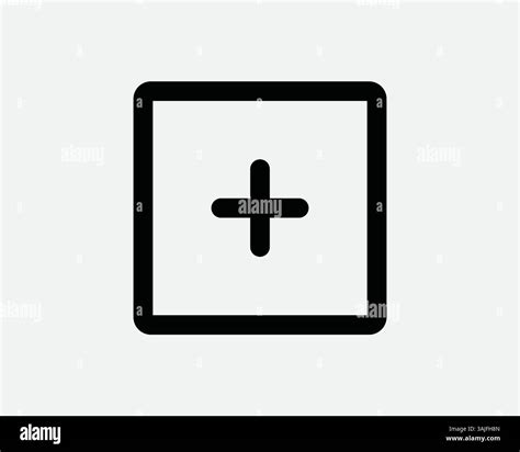 positive square box terminal outline line shape plus add addition sum