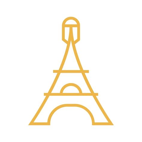 Premium Vector A Yellow Eiffel Tower With A White Background