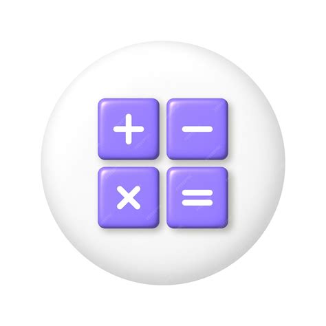 Premium Vector Purple Arithmetic Icons On White Button 3d Cartoon