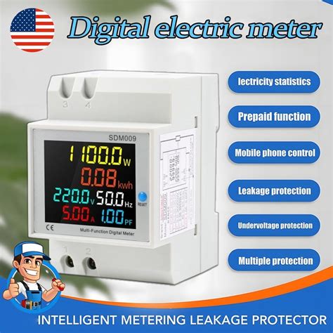 Digital Electric Meter AC Meter DIN Rail KWh Meter Wattmeter A Tool Backlit Single Phase LCD