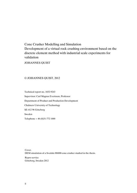 283807282 Cone Crusher Modelling And Simulation1 Pdf