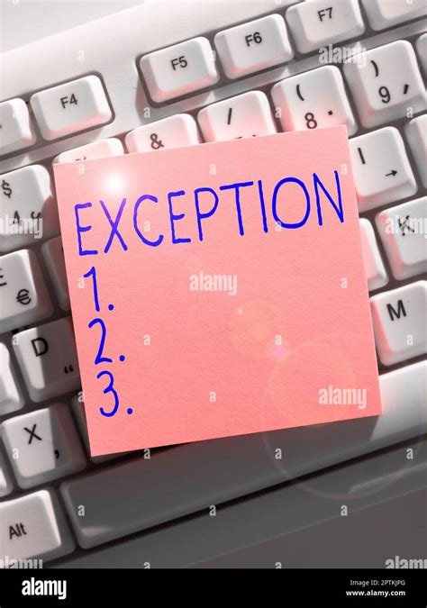 Sign Displaying Exception Concept Meaning Person Or Thing That Is Excluded From General
