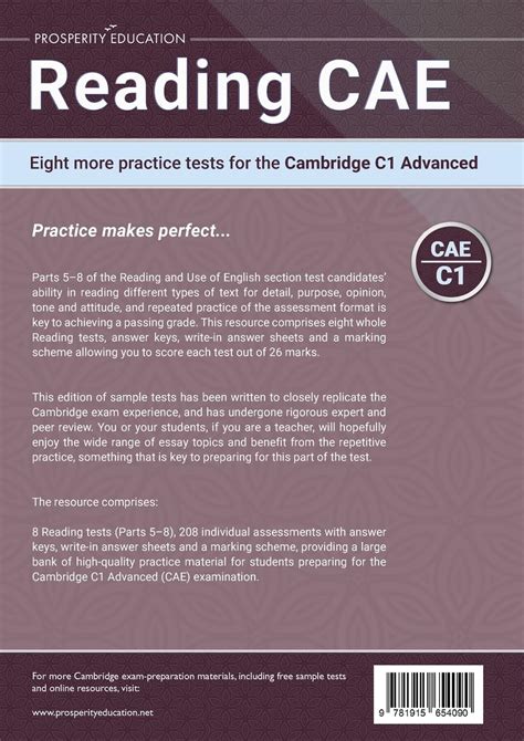 Reading Cae Eight More Practice Tests For The Cambridge C1 Advanced