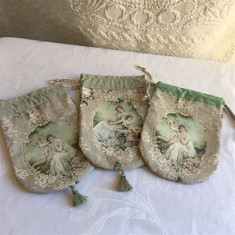 Handmade Cotton And Silk Reticule With Artist Designed Fabric White