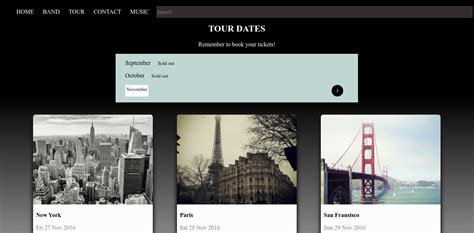 Github Codegrann The Band A Clone Of A Template From W Schools That I Did From Scratch Using