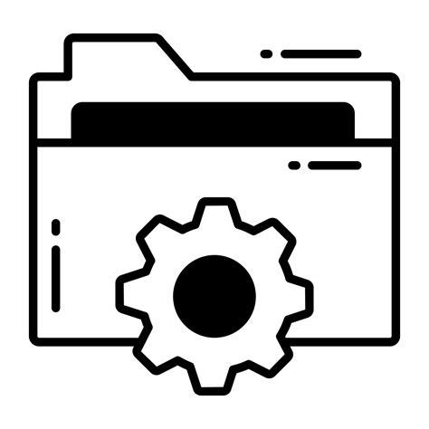 Gear With Folder Icon Of Folder Setting In Modern Style 23014330
