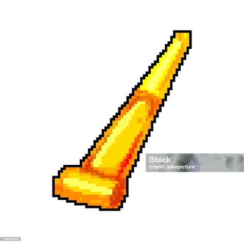 축제 파티 휘파람 게임 픽셀 아트 벡터 일러스트레이션 기념일에 대한 스톡 벡터 아트 및 기타 이미지 기념일 노랑 놀라움