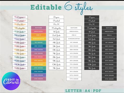 Editable Memory Box Tabs Printable Folder Tabs Filing System File Box File Dividers Folder