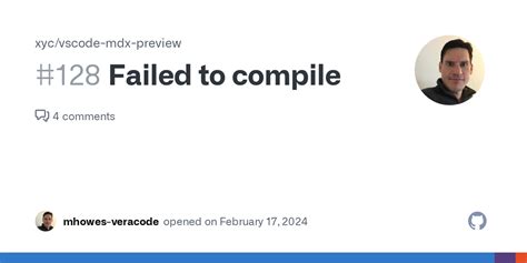Failed To Compile · Issue 128 · Xycvscode Mdx Preview · Github