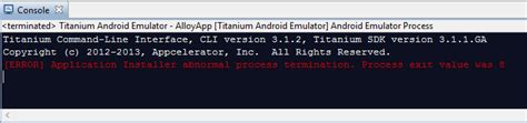 Android Titanium Issue Cant Run Or Create New Alloy Project Stack