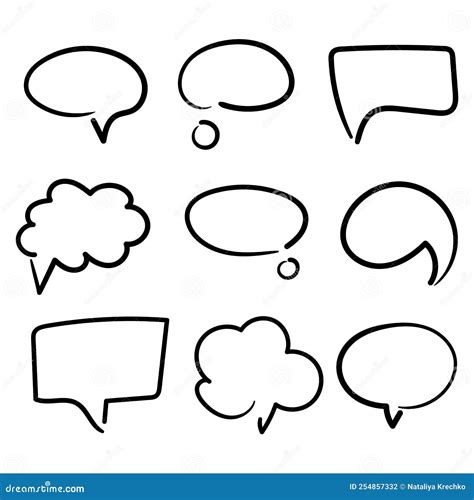 Blank Dialog Balloon For Speech Or Conversation Comic Style Hand Drawn Vector Stock Vector