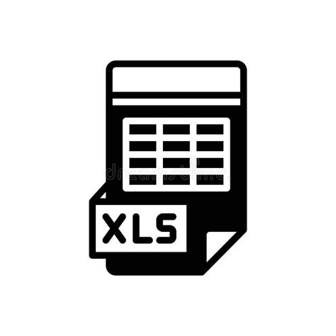 Black Solid Icon For Excel Excel File And Document Stock Vector