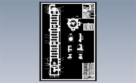 苯甲苯精馏塔 Autocad 2007 模型图纸免费下载 懒石网