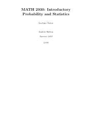 Lecture 11 Notes Annotated Pdf MATH 2930 Introductory Probability