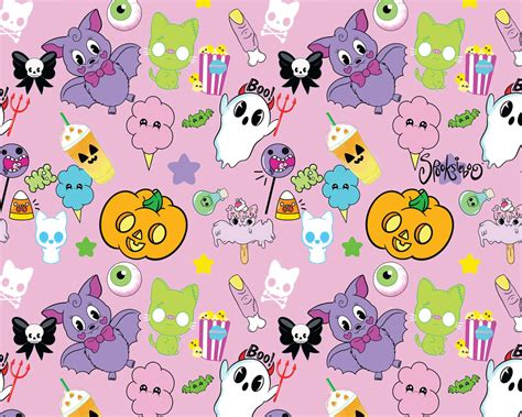 Download Pastel Halloween Pattern Wallpaper