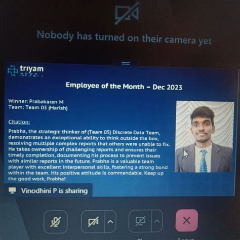 Prabhakaran M On Linkedin Employeeofthemonth Gratitude