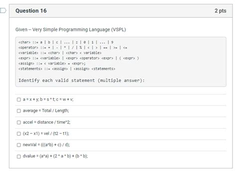 solved question 16 2 pts given very simple programming
