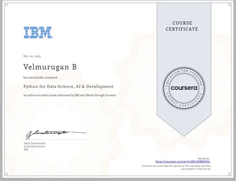 Python Datascience Ai Coursera Continuouslearning Velmurugan B